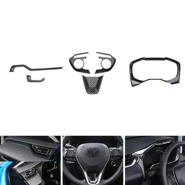 商品名:  Xotic Tech Set Carbon Fiber Style Interior Dashboard Instrument Side Air Vent Frame Steering Accessories Cover Tri...