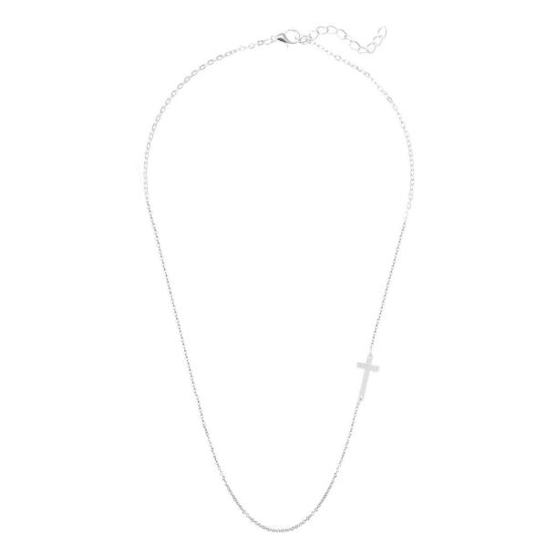 商品名:  Simple Female Sideways Cross Charm Pendant Necklace Gold Color Stainless Steel Choker Neck Chains for Women Collar...