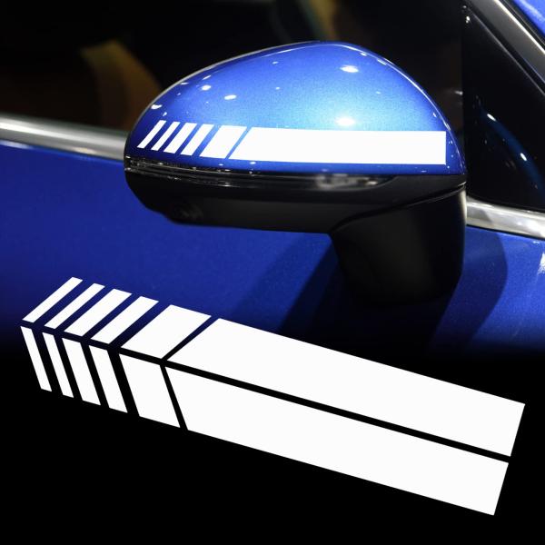 商品名:  2 PC Rearview Mirror Sticker, Striped Car Pull Sticker, Car Exterior Accessories, Car Body Sticker Side Decal, Sti...