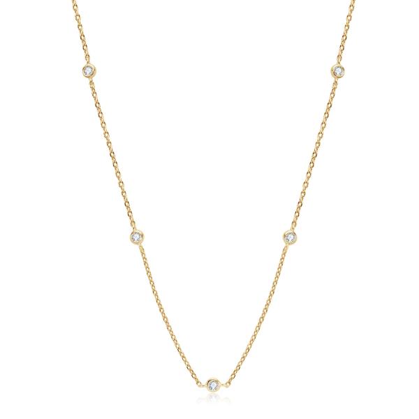 商品名: DYUNQ モアッサナイトネックレス レディース スターリングシルバー ステーションテニスチョーカー 重ね着ベゼルセットチェーン 2.5mmから4mm 人工ダイヤモンド 華奢 シンプル 調節可能 16インチ~18インチ, スターリ...