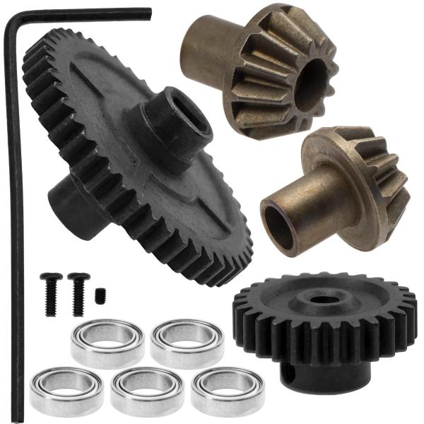 商品名: ShareGoo メタル 44T ディファフギア リダクションギア &amp; 27T モーターギア ピニオンギア 12T ドライブシャフト ドライブギア ベアリング WLtoys 144001 124017 124018 124...