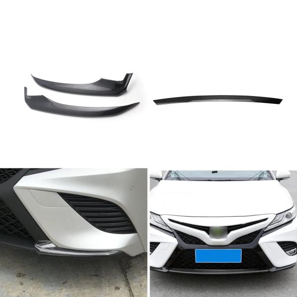 商品名:  Xotic Tech Set Black Carbon Fiber Style Exterior Front Bumper Lip Corner + Center Piece Accessories Cover Trim Com...