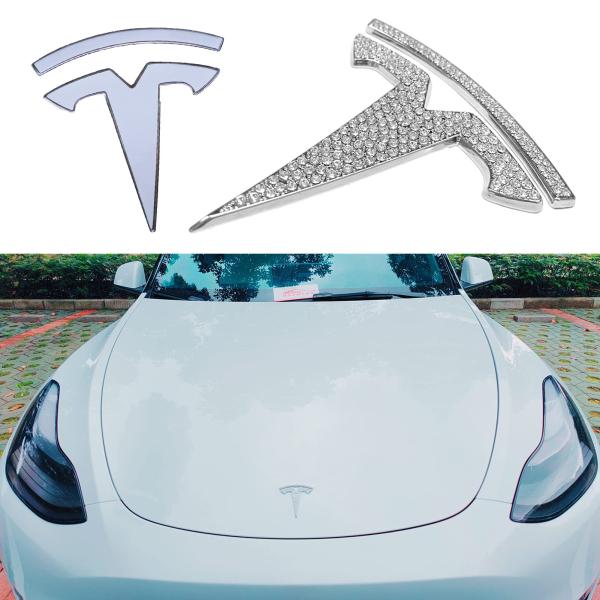 商品名:  USVOTOV Metal Bling Tesla Model Y Emblem Cover (Not Flimsy Plastic),Tesla Logo Decal Model Y,Tesla Model Y Bling A...