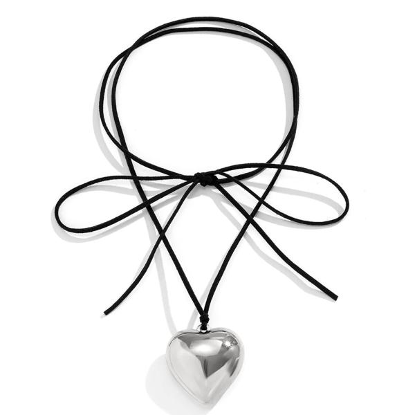 商品名: Y2K ネックレス 調節可能 太くてふくらんでいる大きなハートペンダント チョーカーネックレス レディース ティーン ガールズ 母娘ネックレス ジュエリーギフト, 亜鉛, 宝石なし Y2K Necklaces,Adjustable...