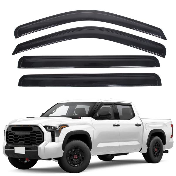 商品名:  in-Channel Side Window Vent Visor Deflectors Rain Guards Compatible with Toyota Tundra 2022-2023 CrewMax, ABS Tund...