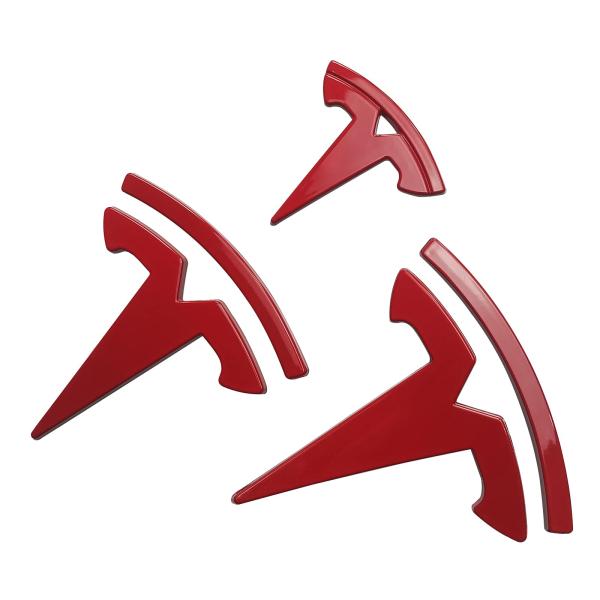 商品名:  Fit Tesla Model 3 Logo Cover Sticker Front/Rear Emblem,ABS Plastic Decorative Patch,3D Model Sticker Trims Badge D...