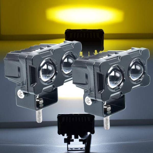 商品名:  BOODLIED Motorcycle LED Spot Lights,Double Color White/Amber LED Driving Fog Lights 40W Waterproof Work Lights for...