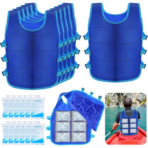 商品名:  Hicarer 6 Pcs Cooling Vests for Men Women with 72 Pcs Cooler Bags, Adjustable Cool Vest Summer Cool Vest Heat Reli...