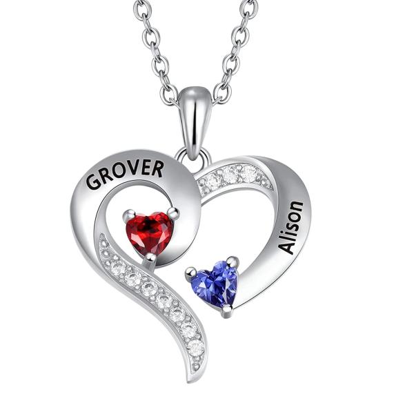 商品名:  Personalized Mother Necklace with Birthstones and Names 18K White Gold Filled 925 Sterling Silver Based Necklace C...