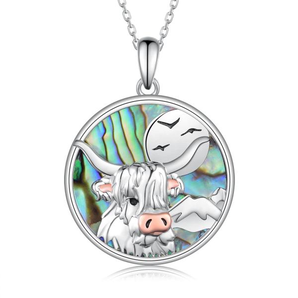 商品名: Feijiesi ハイランドカウネックレス 925スターリングシルバー ハイランドカウギフト 牛 ジュエリー ギフト 女性 女の子, スターリングシルバー, 宝石なし Feijiesi Highland Cow Necklace ...