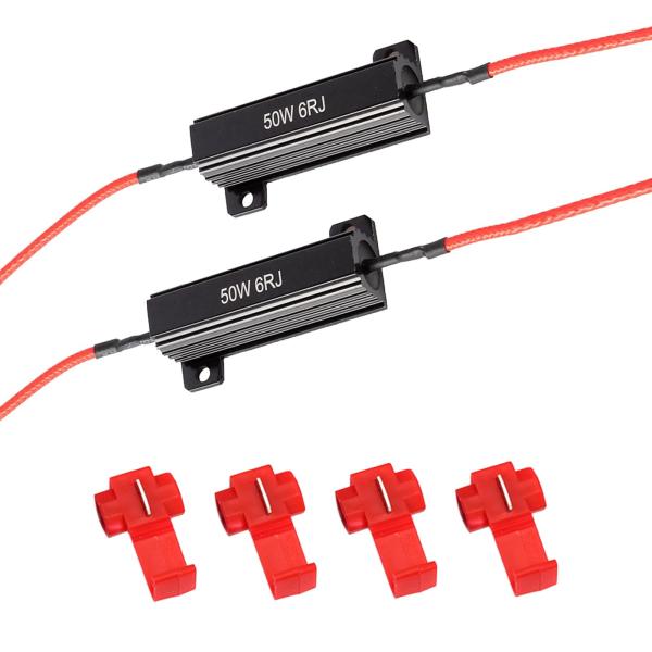 商品名: Fogfar 2個 50W 6オーム アルミケース抵抗器 オートランプ抵抗 負荷抵抗 LED電球の修復用 高速ハイパーフラッシュLEDウィンカーライト エラー修正フラッシュコントローラー (ブラック) Fogfar 2 PCS 5...