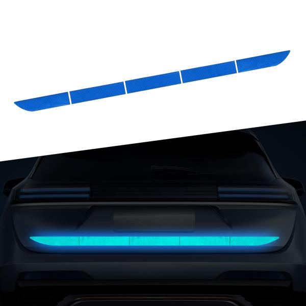 商品名: Fogfar 5枚 車の後部反射ステッカー トランク テールゲート防止警告ステッカー リアバンパーガード プロテクターステッカー ほとんどの車 SUV ピックアップ用 (蛍光ブルー) Fogfar 5 PCS Car Rear R...