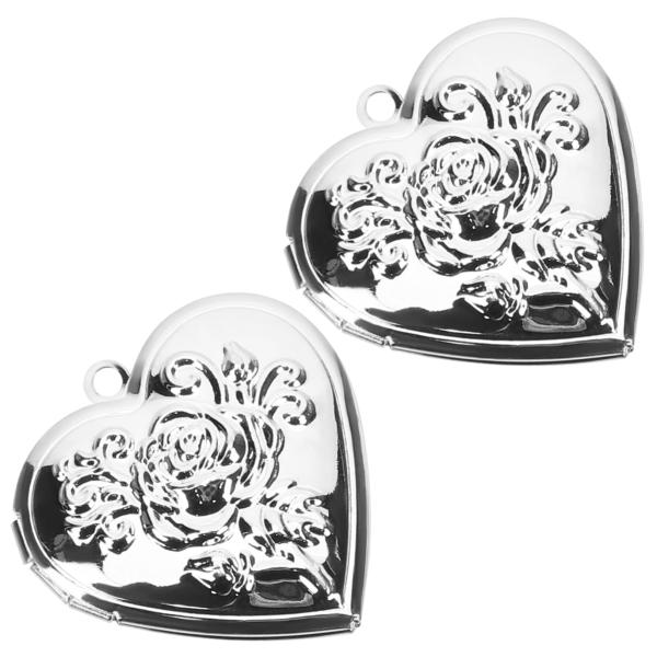 商品名:  SOIMISS 2pcs Heart Frame Pendant Heart Picture Frame Silver Jewlery Wedding Favors Wedding Bouquet Photo Charms Ne...