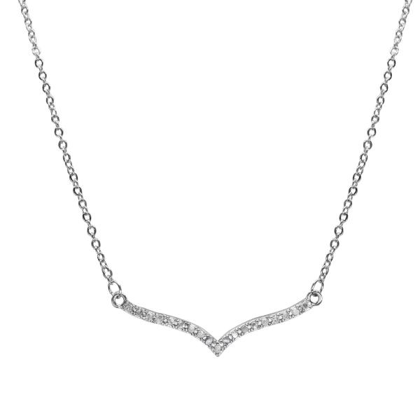 商品名:  Cubic Zirconia Necklaces for Women Trendy Pendant Necklaces Simulating Diamond Chain Necklaces for Women (Silver, ...