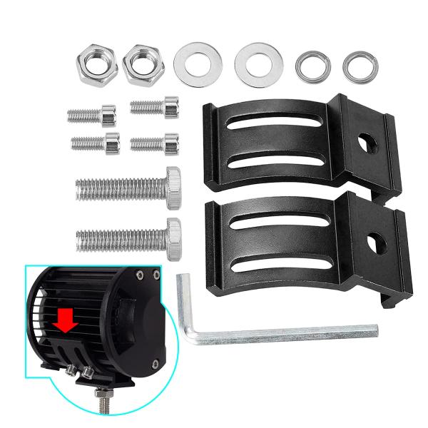 商品名: WFPOWER ライトバーマウントブラケット 2個パック ユニバーサル 調節可能 ライトバーブラケット スライド可能 作業ライト バー ポッドライト オフロード ドライビング ライトバーベースブラケット マウント 4 x 4トラク...