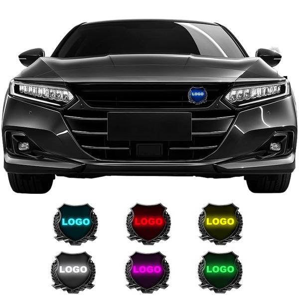 商品名: カスタマイズLEDカーフロントグリルライト - 車のLEDエンブレムロゴライト 7つのライトカラー IP67防水 カーバッジエンブレムライト すべての車トラック用 (ブラック) Customize LED Car Front Gr...