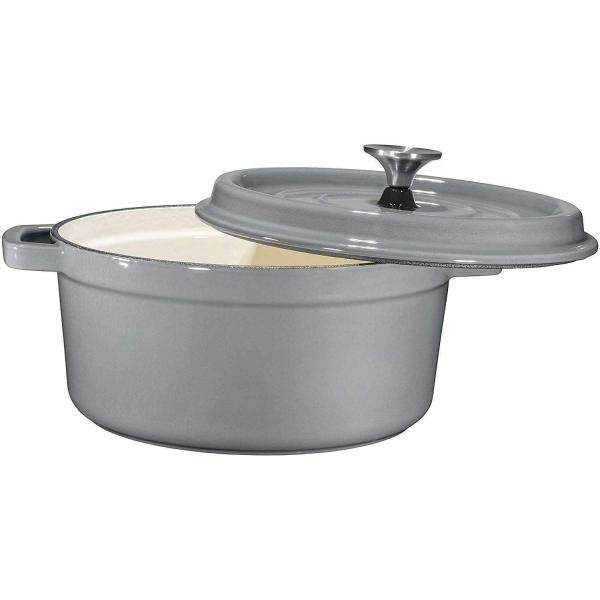 商品名:  YKWQ 6.5 Qt Round Dutch Oven &amp; Lid, Gray Dutch-ovens Dutch ovens Dutch oven Dutch oven pot with lid Iron dutch...