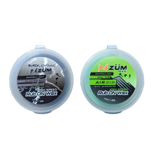 商品名: ZUMWax RUB ON Wax スキー/スノーボード/ノルディック/クロスカントリーサンプルパック - 高速ユニバーサルと氷河ラブオンペア 各20グラム - 超高速! 環境に優しく無毒! TSCA完全準拠! ZUMWax RU...