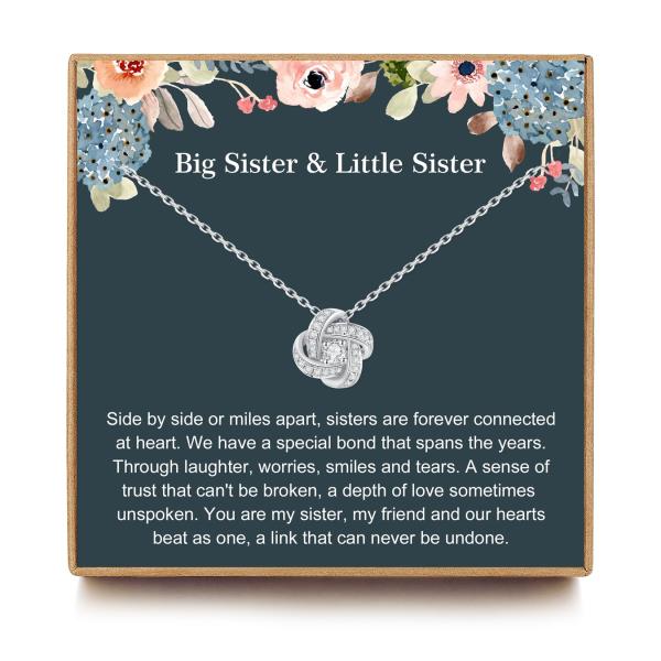 商品名: 姉妹ギフト スターリングシルバー ラブノットネックレス 姉妹 おそろいの姉妹ネックレス 姉妹ギフト 姉妹ネックレス 姉妹ジュエリー Big Sis Lil Sis Sis Sis メタル 宝石なし, 金属, 宝石なし OFGOT7...