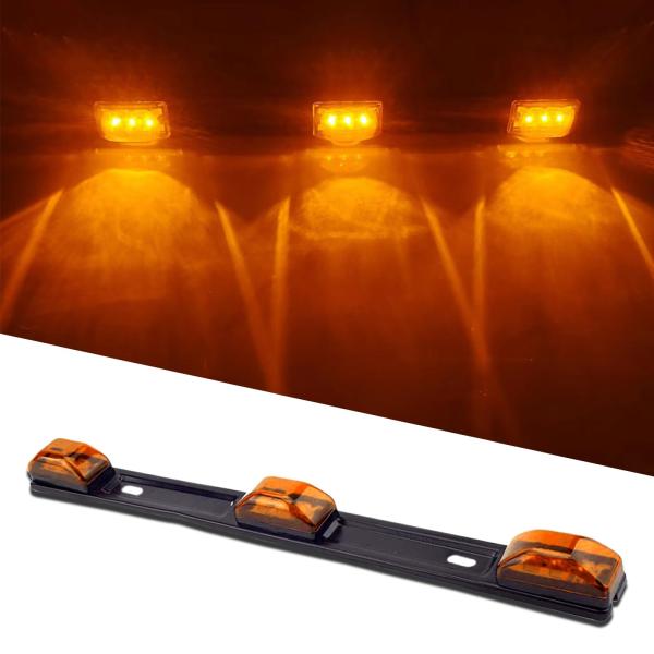 商品名: NGHEY 車用トレーラーライト 1個 12V 16700k テールライト 3つのLED電球付き 識別マーカーライト ブラックベース 80インチ 密閉型オートバイユーティリティマリンボートトレーラー用 (イエローライト) NGHE...