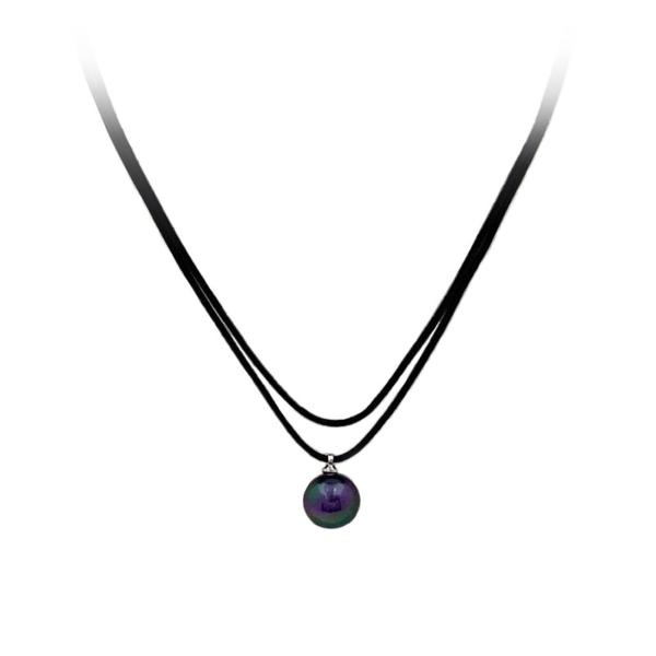 商品名: DEBOTTY ブラックビーズ レザー チョーカー ネックレス レディース ガールズ ボーホー シングルビーズ ハンドメイド チョーカー ジュエリー, 亜鉛, 宝石なし Luckudos Black Bead Leather Ch...