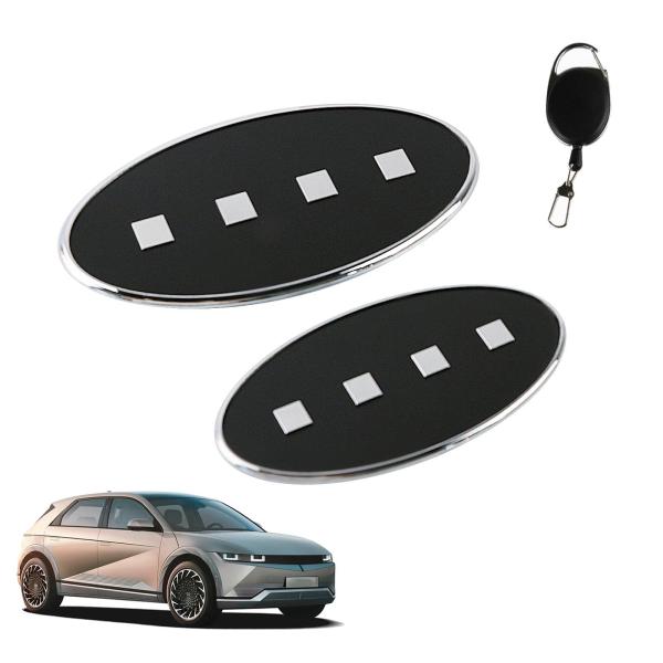 商品名:  Tesmirror Morse Code Emblem Compatible with Hyundai Ioniq 5 Accessories 2022 2023 Front &amp; Rear (Matt Black+Mat...