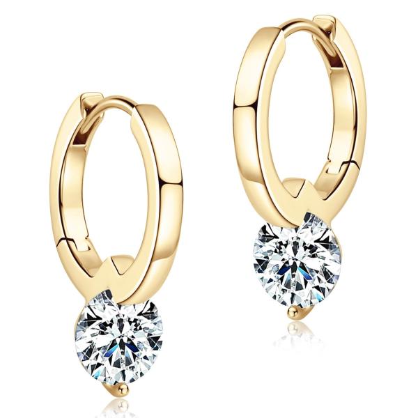 商品名:  1ct Moissanite Earrings, D Color VVS1 Clarity Lab Created Diamond S925 Sterling Silver Hoop Earrings for Women Men...