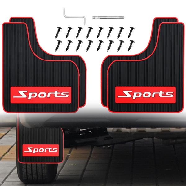 商品名: 車用マッドフラップ ユニバーサルラバーマッドガード - ソフト素材 自動車フェンダー - スプラッシュガード ラバーマッドガード ユニバーサルピックアップ SUV - 衝突なし ユニバーサル 27cm 23cm 0.5cm 4 p...