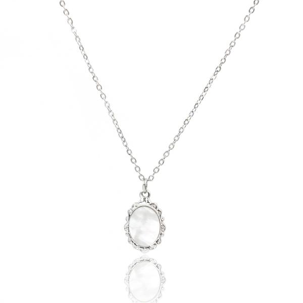 商品名: FarF&amp;ME 華奢なマザーオブパールネックレス ゴールド シルバー オーバルシェル ペンダント ケーブルチェーン ヴィンテージ レトロ 重ね付け可能ネックレス レディース ガールズ ギフト, 金メッキ, 真珠 FarF&...