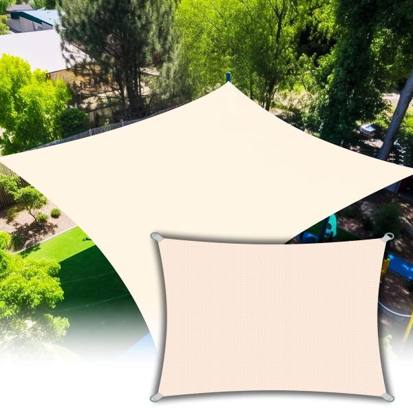 商品名: 12フィートx16フィート クリームミルクサンシェード 最大95% 紫外線遮断 透過性 180GSM HDPE 正三角形 透過性 キャノピー カスタム商業規格 庭 パティオ 屋外 庭 裏庭用 12'x16’ Cream Milk ...