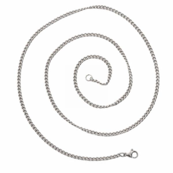 商品名:  Boho Long Choker Necklaces for Women 24 Inch Metal Necklace Men's Simple Titanium Steel Chain Stainless Steel Side...