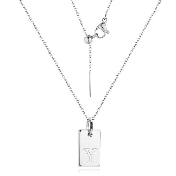 商品名:  REELMAR Silver Initial Necklaces for Women Trendy Name Letter Necklace Cute Initial Tag Pendant Necklace for Girls...
