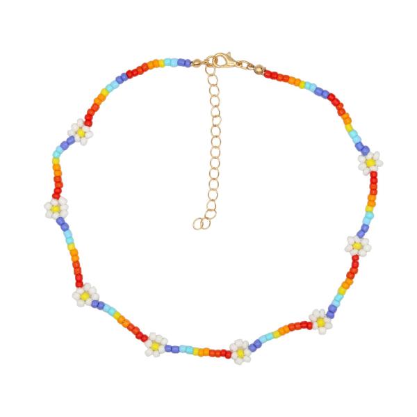 商品名: Rrdaily ボーホー カラフル ライス ビーズ チョーカー ネックレス レディース ガールズ 楽しいレインボービーズ 花 鎖骨ネックレス ハンドメイド 夏 ボヘミアン ビーチ ジュエリー ギフト, ライスビーズ, ライスビーズ...