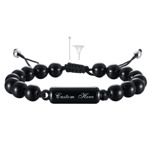 商品名:  Gamtic Personalized Cremation Urn Bracelet for Ashes Adjustable Men Women Black Stainless Steel Memorial Keepsake ...