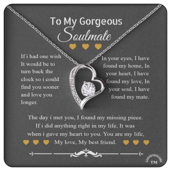 商品名: CONSENESCERE To My Soulmate ネックレス ギフト 記念日 彼女へのプレゼント 妻 ガールフレンド ソウルメイトギフト ラブノット/インターロックハート/フォーエバーラブネックレス, 18 inch, スタ...