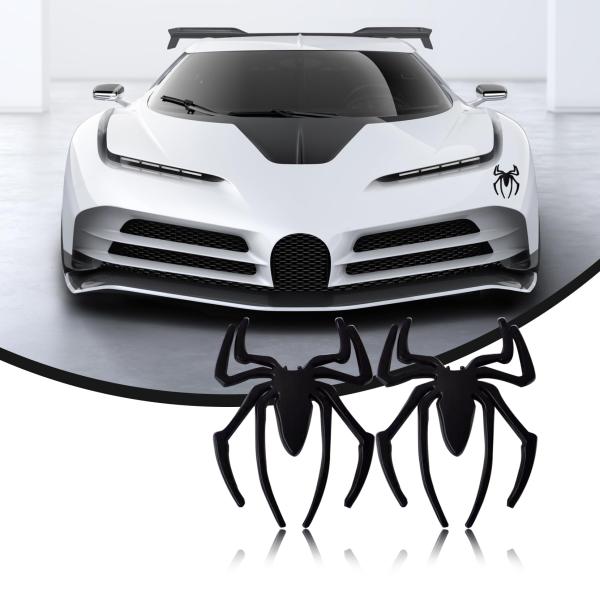 商品名: Fogfar 車用ステッカー 2個 2.6インチ x 2.9インチ メタルスパイダー カーステッカー 傷防止 パーソナライズされた装飾アップリケ ほとんどの車にユニバーサル 壁 ミラーデコレーション (ブラック) Fogfar 2...