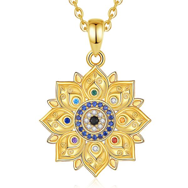 商品名: INFUSEU スターリングシルバー イーブルアイ ジュエリー ネックレス レディース ガールズ ユニークな保護 お守り ギフト, 0.87in, スターリングシルバー, キュービックジルコニア INFUSEU Chakra Ne...