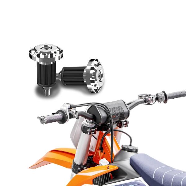 商品名: 2個 オートバイ ハンドルバーグリップ エンドキャップ オートバイハンドルプラグ オートバイバーエンドプラグ ハンドルバーグリップ バーエンドプラグ オートバイ オフロード車用 ユニバーサル (シルバー) 2PCS Motorcy...