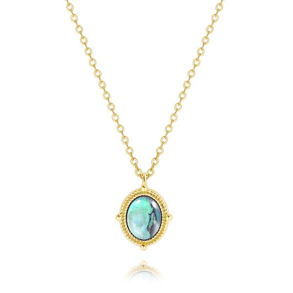 商品名:  SOFYBJA 18k Gold Rolo Chain Choker Necklace Abalone Shell Pendant Necklace Fashion Seashell Clavicle Chain Jewelry...