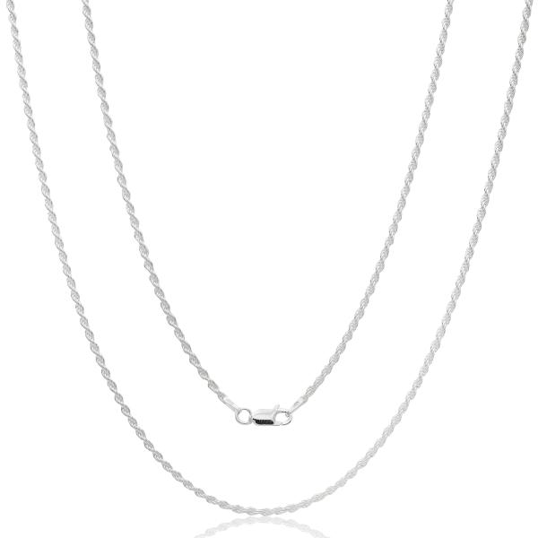 商品名: Aka Gioielli〓 ? ソリッド925スターリングシルバー イタリア製 2mm 編組ロープチェーン ? ネックレス 男女兼用 ? イタリア製, 22 Inches, スターリングシルバー, 宝石なし Aka Gioiell...