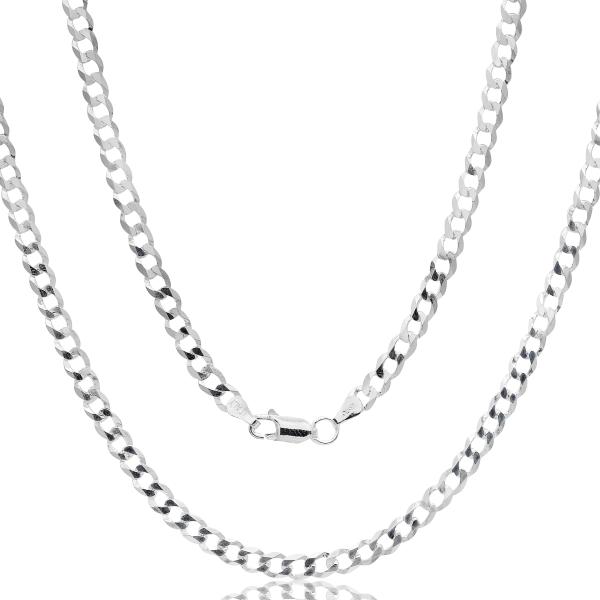 商品名: Aka Gioielli〓 ? イタリア製 925スターリングシルバー 5mm カーブキューバリンクチェーン ? ソリッドスターリングシルバーネックレス 男女兼用 ? イタリア製, 16 Inches, スターリングシルバー, 宝...