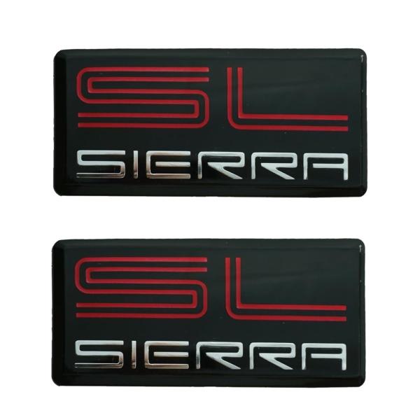商品名:  2X 88-89 SL Logo Emblem Badge Nameplate Sticker Replacement for Sierra Side Roof Pillar Cab (Black Red Chrome)ブランド...