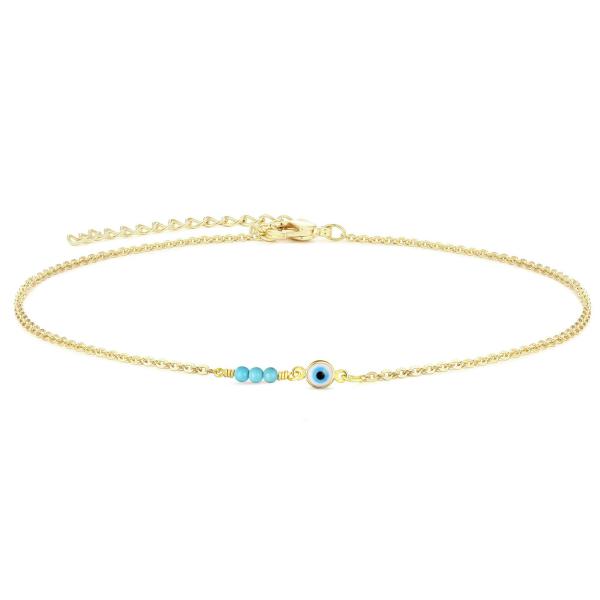 商品名: Fesciory ゴールド イーブルアイ ネックレス レディース ハンドメイド ブルーアイペンダント 調節可能 オジョ ターコ 幸運 お守り チェーンネックレス ジュエリーギフト, 亜鉛, 宝石なし Fesciory Gold E...