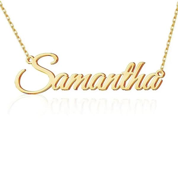 商品名:  Luyona 10k/14k/19k Solid Gold Personalized Name Necklace Customizable Name Size Colors Gold Name Necklace for Wome...