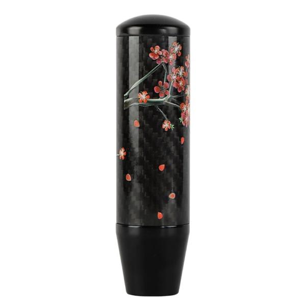 商品名:  JDM Sakura Flower &amp; Black Carbon Fiber Manual Gear Stick Shift Knob Shifter 5"ブランド: Generic商品サイズ: 130mm x 34mm...