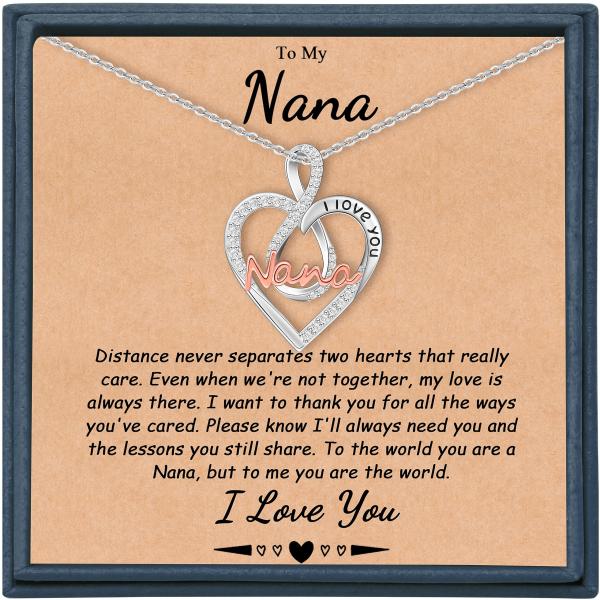 商品名: Memgift インフィニティハートネックレス 女性へのギフト I Love You ペンダントネックレス お母さん おばあちゃん 姉妹 妻 娘 叔母 ナナ 誕生日 クリスマス 母の日 バレンタインデー ギフト 女性 女の子, 銅...