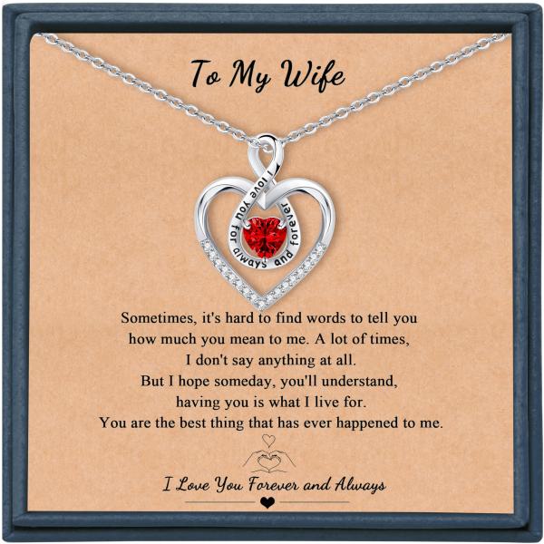 商品名: 女性用ネックレス ハートネックレス 妻へのギフト 永遠の愛 ハートペンダントネックレス インフィニティネックレス 誕生石クリスタル ジュエリーギフト 誕生日 バレンタインデー クリスマス 母の日, 銅, キュービックジルコニア M...