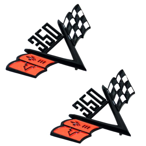 商品名:  2Pcs Universal 1960s Chevy 350 Cross Flag Fender Emblem Style Trim 3D Badge Sticker Replacement for Older Chev-rol...