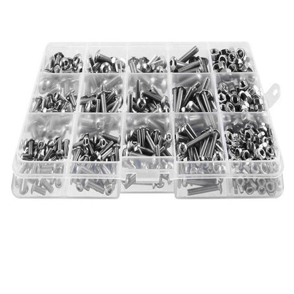 商品名:  GGZONE RHAIYAN 500/440Pcs M2 M3 M4 M5 Hex Hexagon Socket Screw Set Stainless Steel Flat Round Cap Head Screw Kit B...