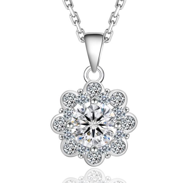 商品名: [KRKC] necklace us KRKC Moissanite Pendant Necklace for Women, 0.3CT-1.0CT Lab Created Diamond with VVS1 Clarity D ...